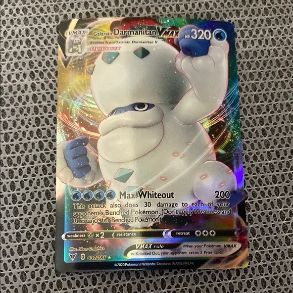 Pokemon | Toys | Proxy Pokemon Vmax Galarian Darmanitan Card Blue White ...